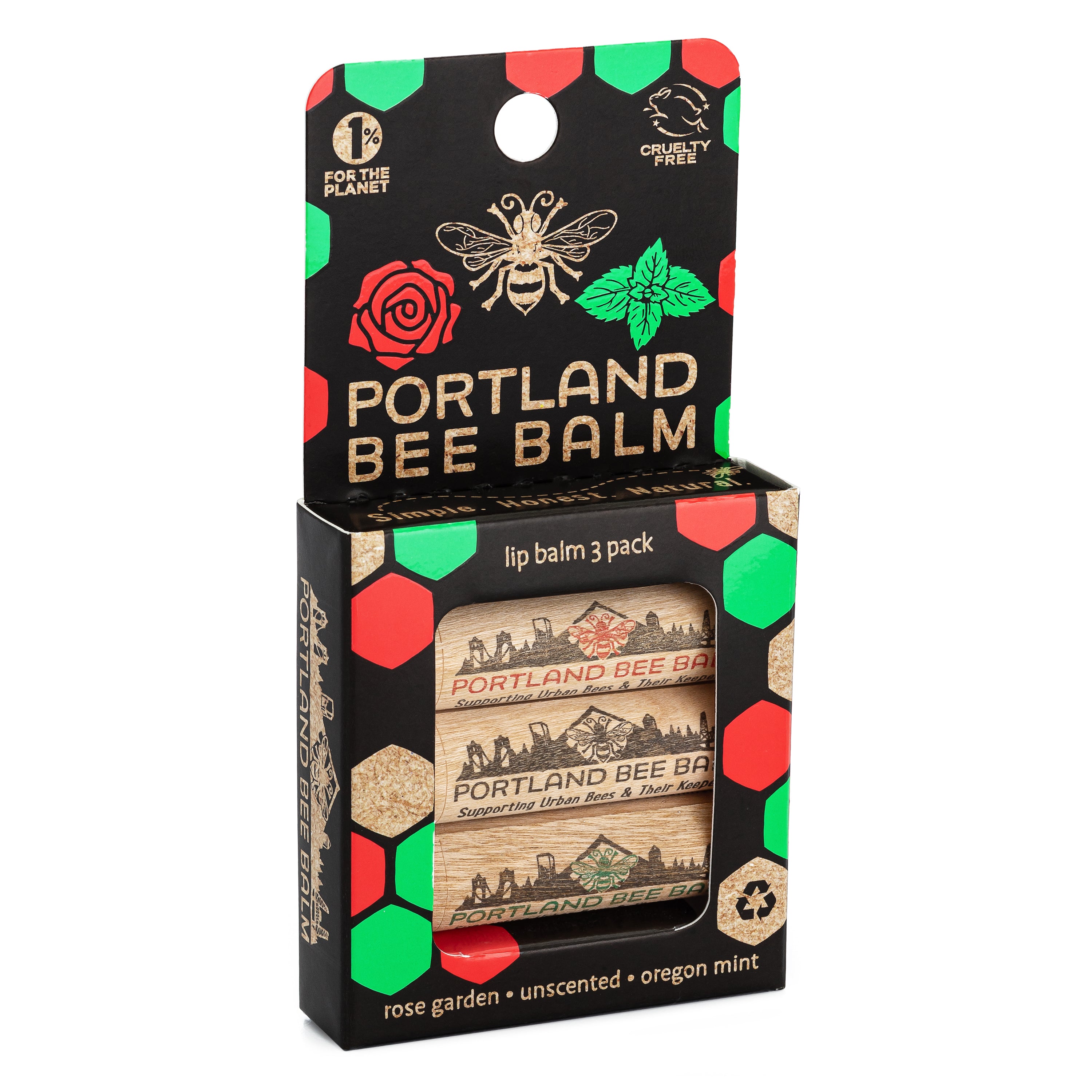 Assorted 3-Pack (Oregon Mint, Rose Garden, Unscented) – Portland Bee Balm